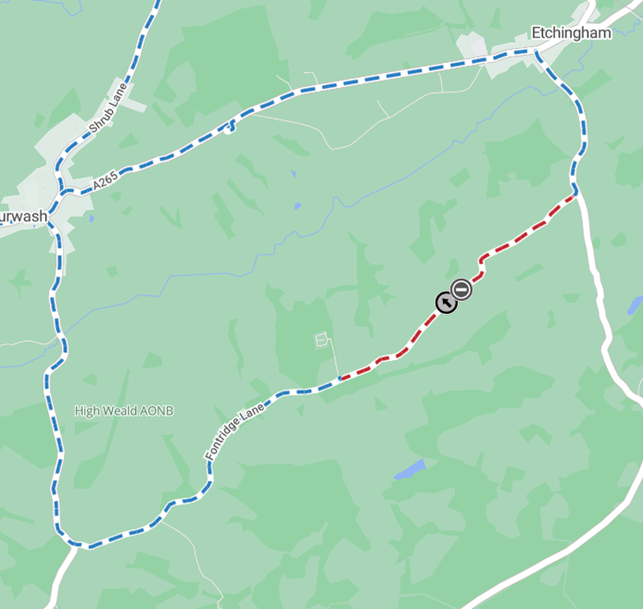 Fontridge Lane, Etchingham - Patch Repairs | live.eastsussexhighways.com
